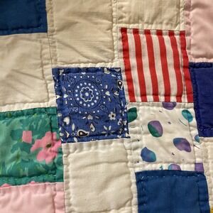 Handmade | Bedding | Vintage Large Patchwork Quilt Made With Fun ...